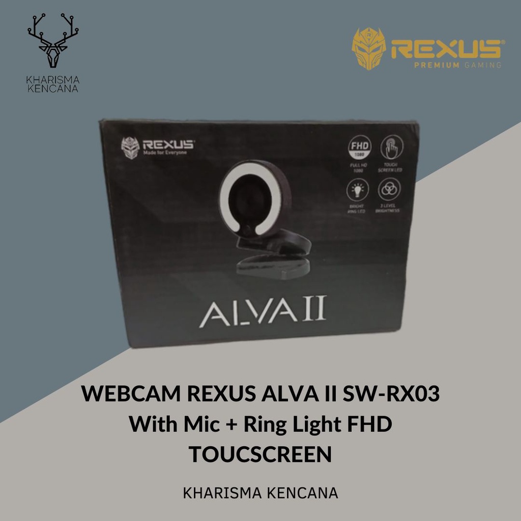 Jual WEBCAM REXUS ALVA II SW-RX03 With Mic + Ring Light FHD TOUCSCREEN | Shopee Indonesia