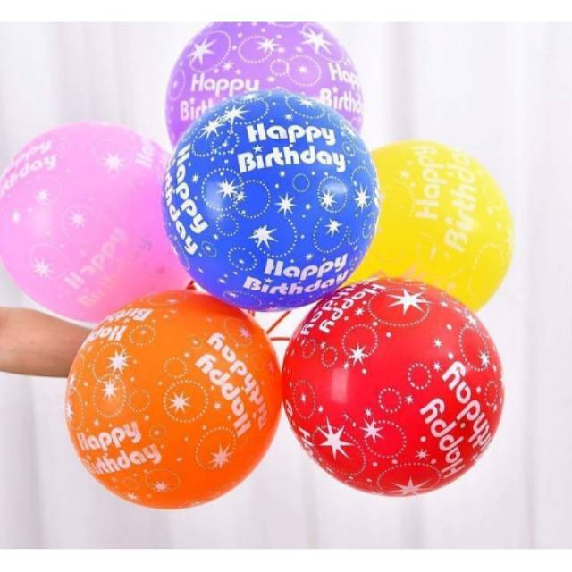 Jual COD BALON LATEX HBD 1PCS BALON ULTAH 12INCH BALON ULANG TAHUN ...
