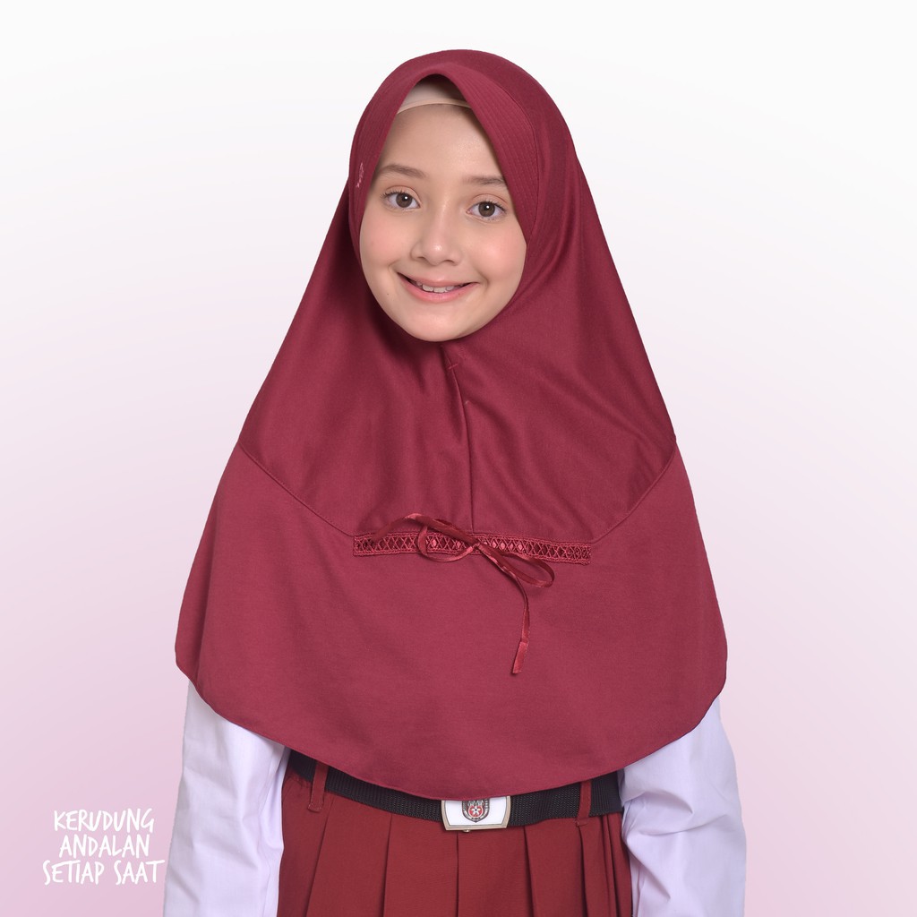 Jual Kerudung Kalia Rabbani Instant Ori Hijab Tali Serut Depan Dada Anak Sekolah ukuran S M L XL ...
