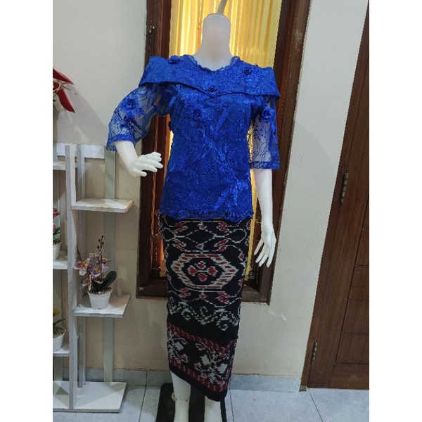 Jual Setelan rok tenun dan kebaya brokat, cople tenun, kemeja tenun ...