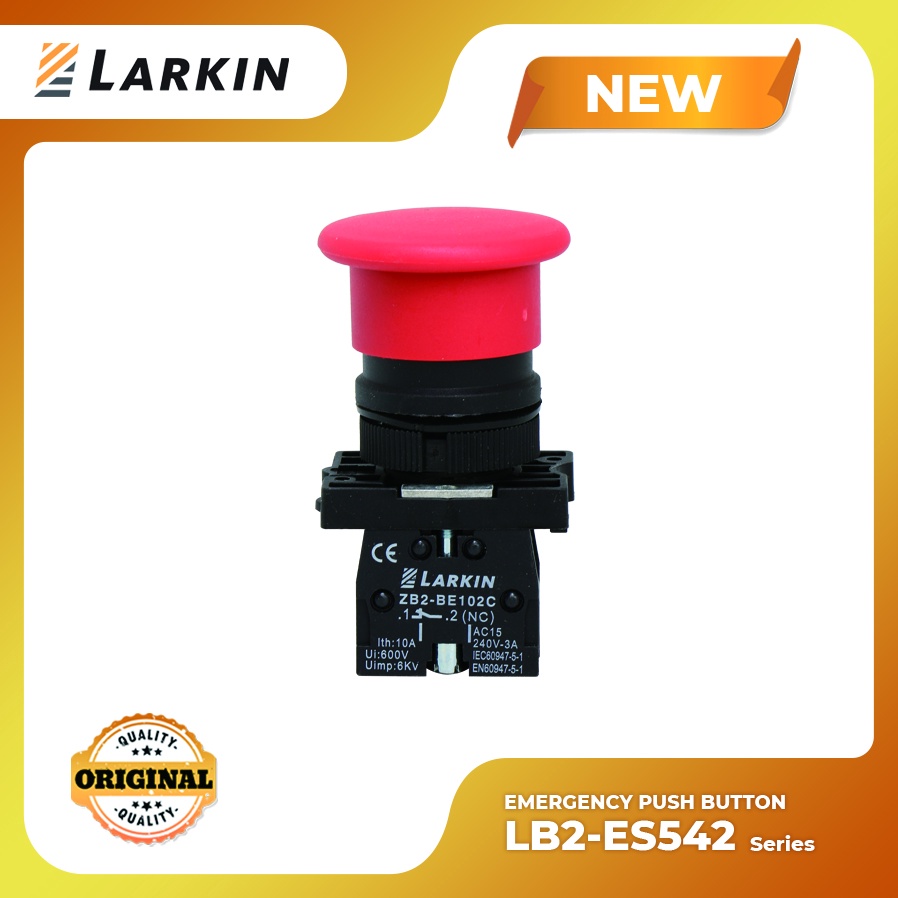 Jual Larkin LB2-ES542 Emergency Push Button Self Locking Switch 40mm ...