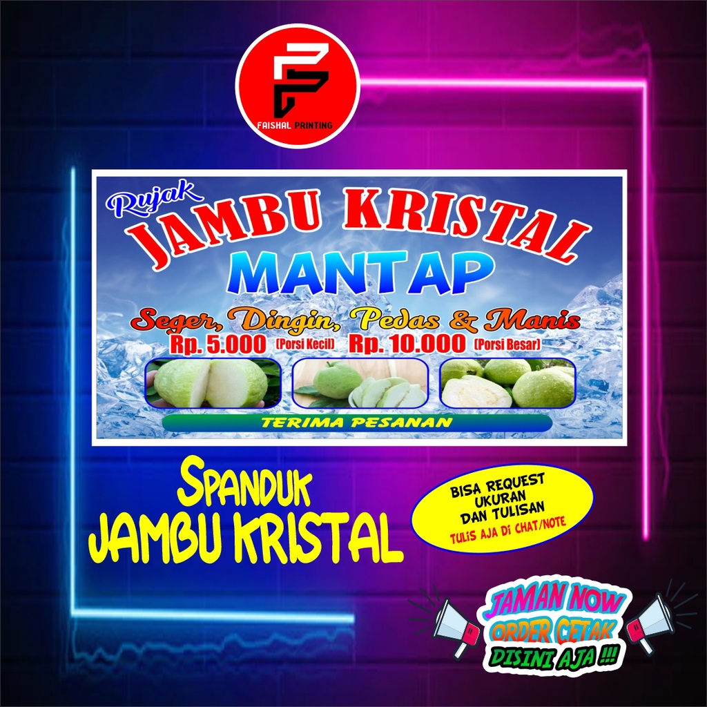 Jual spanduk Banner Jambu Kristal Ukuran 2 x 1 meter | Shopee Indonesia