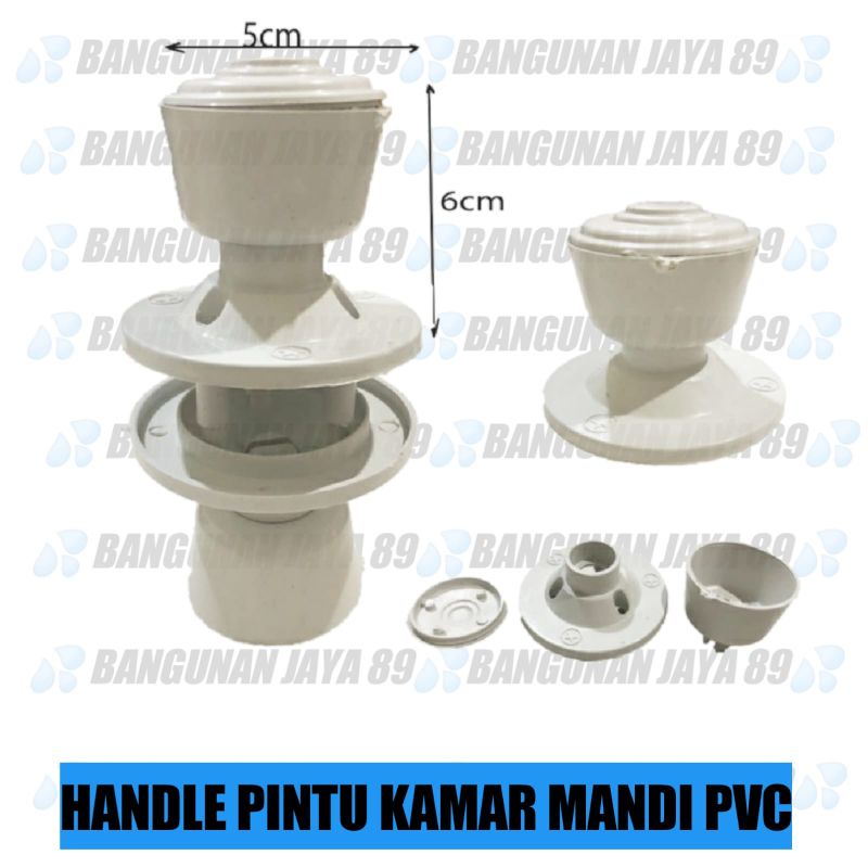 Jual HANDLE PINTU KAMAR MANDI PVC BULAT 1 SET/TARIKAN PINTU PVC ...