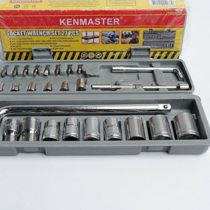 Jual ! Kunci Sock Set 27pcs KENMASTER Kunci Socket Bengkel Motor ...