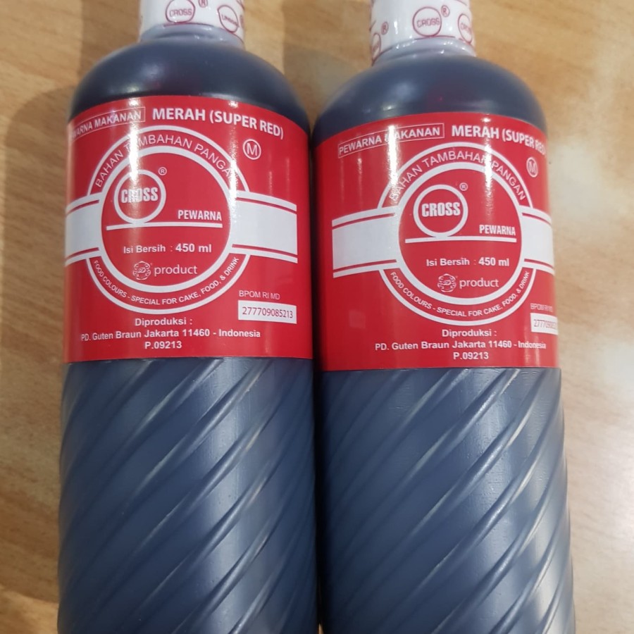 Jual Cross 450ML Super red pewarna makanan cair icing color Merah cerah ...