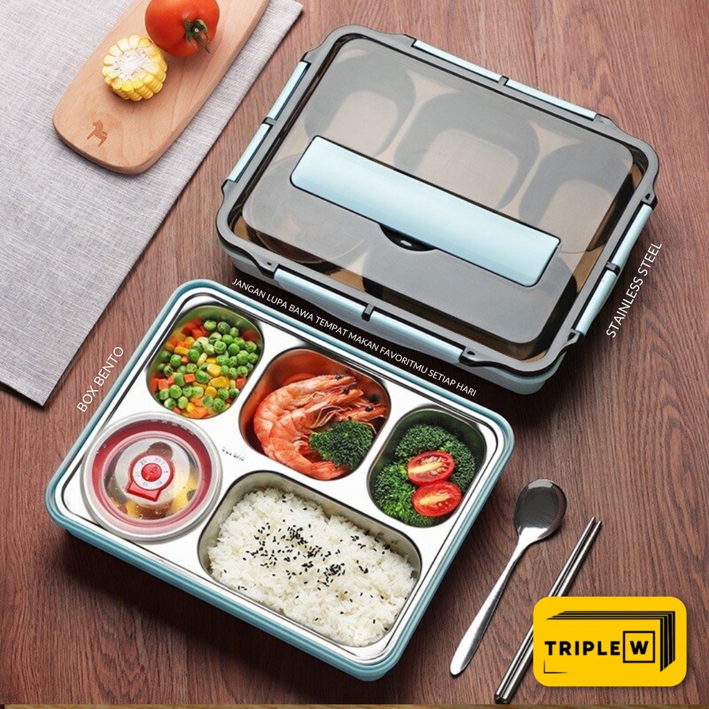 Jual Triple W 1400ml Lunch Box Bento Kotak Bekal Makan Siang Premium ...