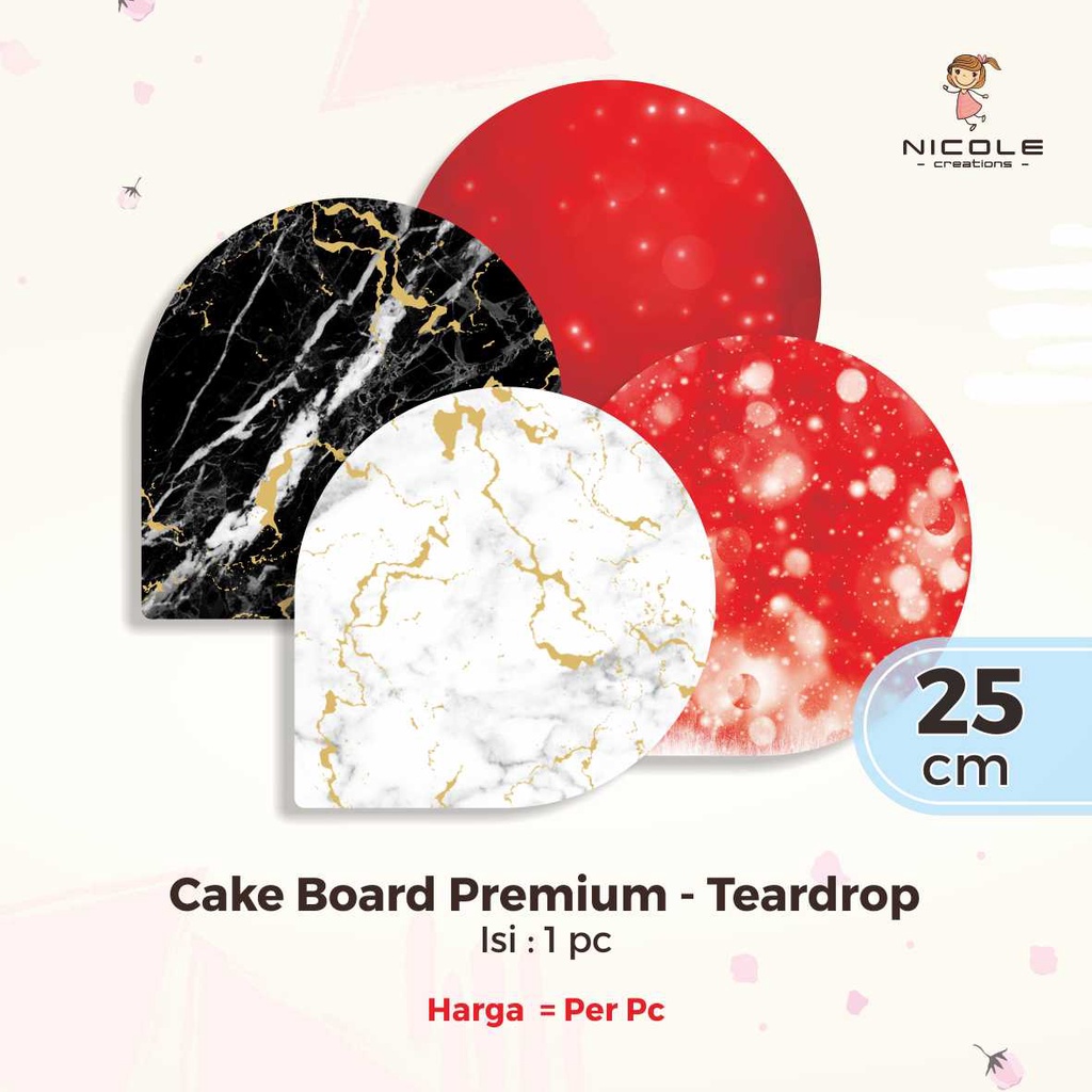 Jual Cake Board/Tatakan Kue/Alas Kue/Bottom Cake Premium Tear Drop 25 ...