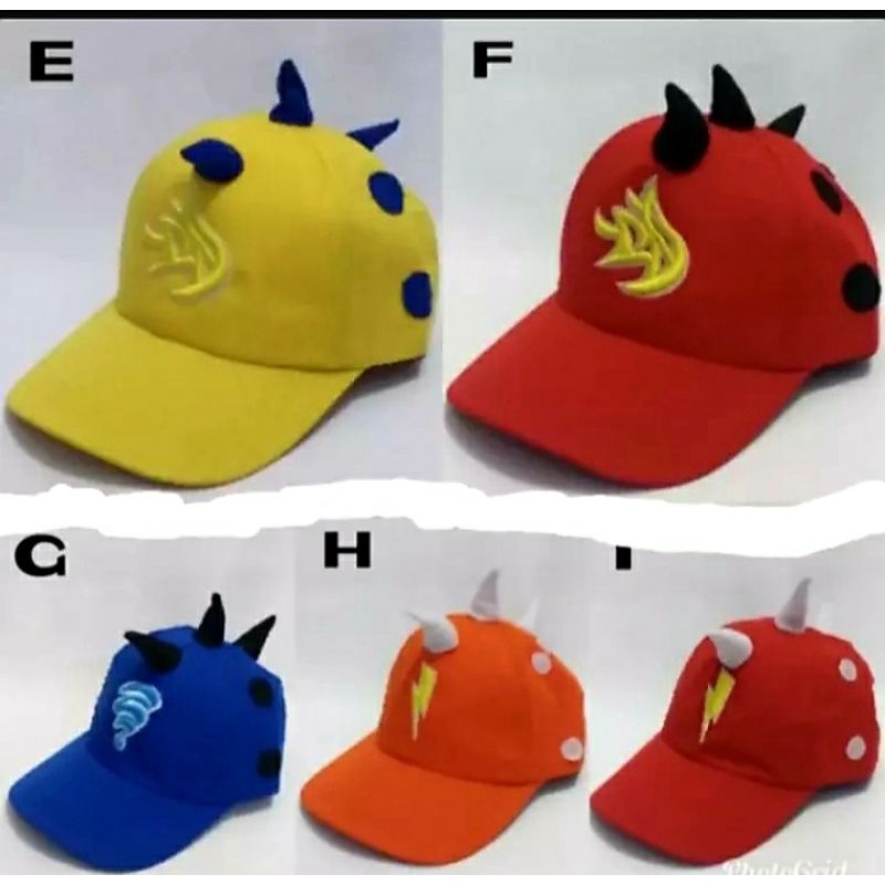 Jual topi anak boboboy/topi tanduk anak/topi boboboy halilintar/topi ...