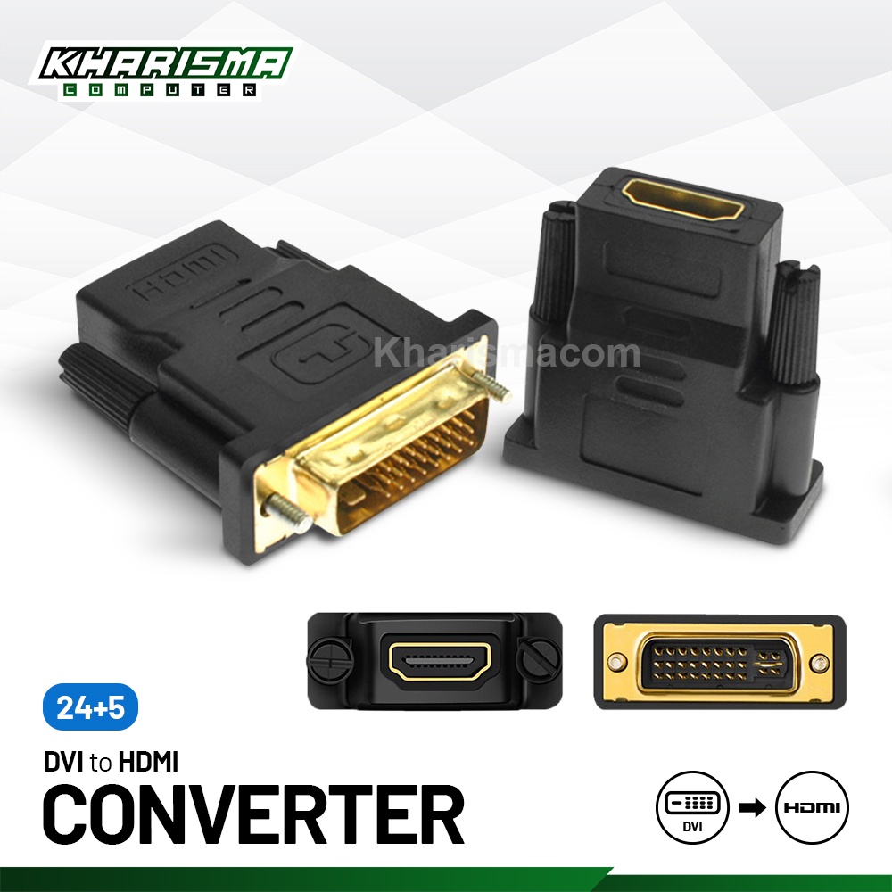 Jual CONVERTER DVI 24+5 To Hdmi / DVI 24+5 Male To Hdmi Female | Shopee ...
