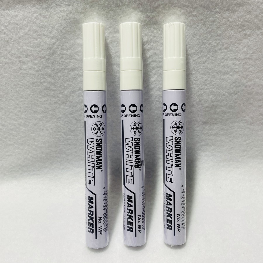 Jual Spidol Snowman Paint Marker Permanen WP-12 Tinta White | Shopee ...