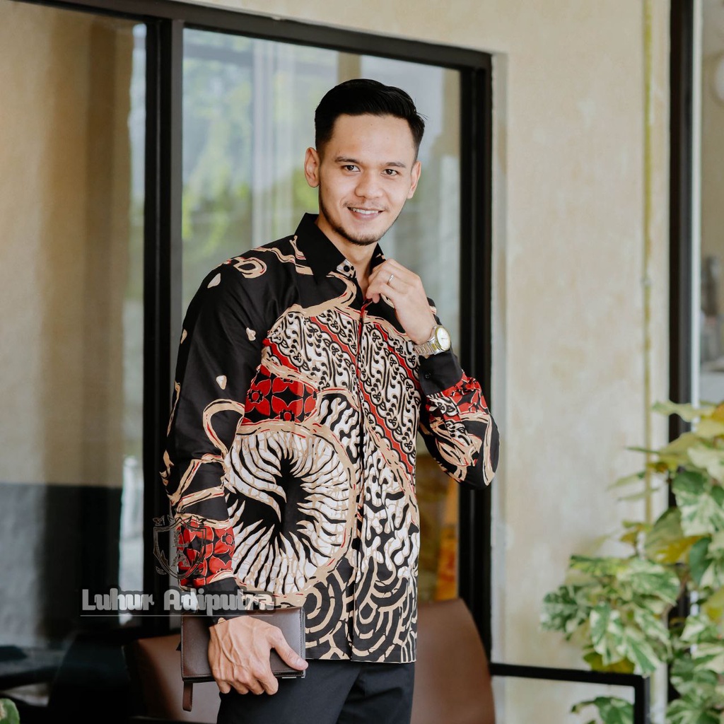 Jual Kaesang Hitam Kemeja Batik Katun Prima Premium Solo Anak Muda Modren Luhur Adiputra ...