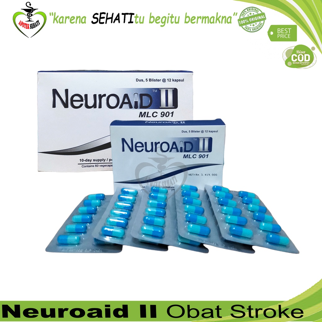 Jual Original Neuroaid II MCL 901 Neuro Aid Obat Stroke Herbal Perbaikan Saraf dan Otak Pasca ...