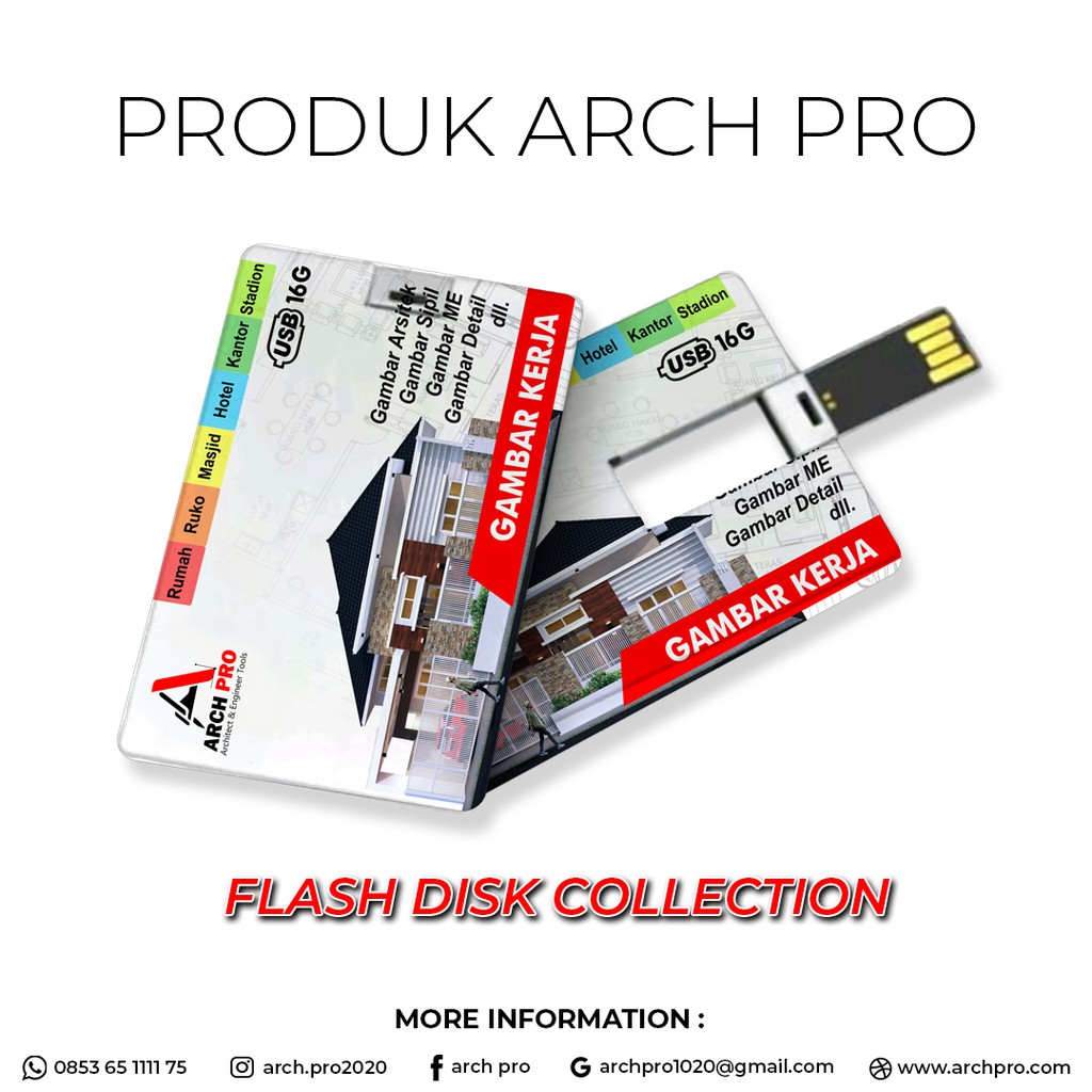 Jual Flashdisk 16GB Gambar Kerja Rumah (Gambar Arsitek, Gambar Sipil ...