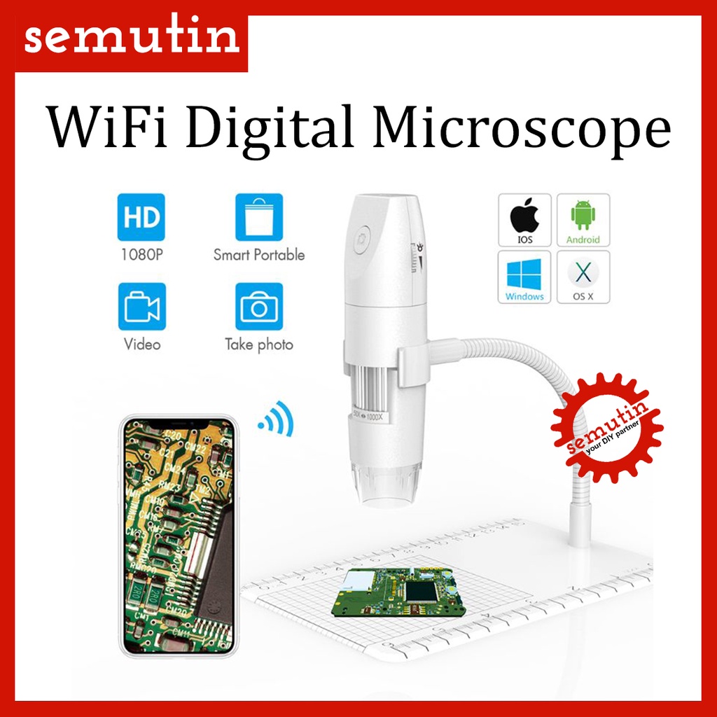 Jual Mikroskop Digital Elektronik LED 50x-1000x Wifi Wireless / USB ...