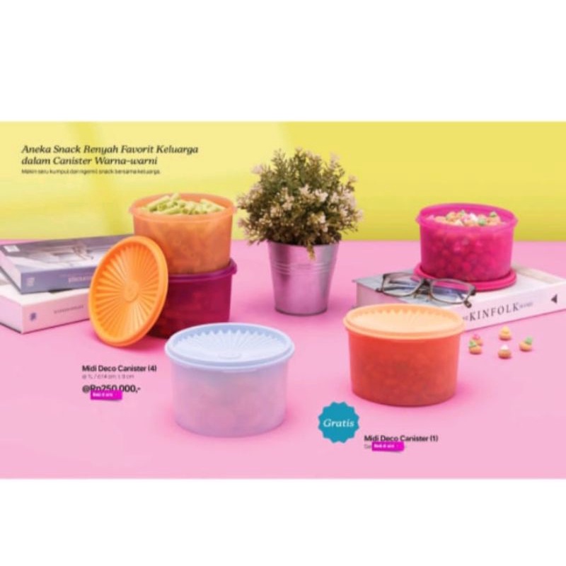Jual midi Deco canister 1ltr Tupperware ( 1pcs ) | Shopee Indonesia