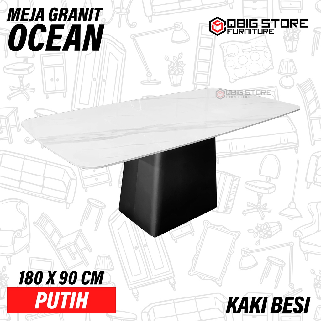 Jual Meja Makan Minimalis Mewah Batu Granit Modern | Shopee Indonesia