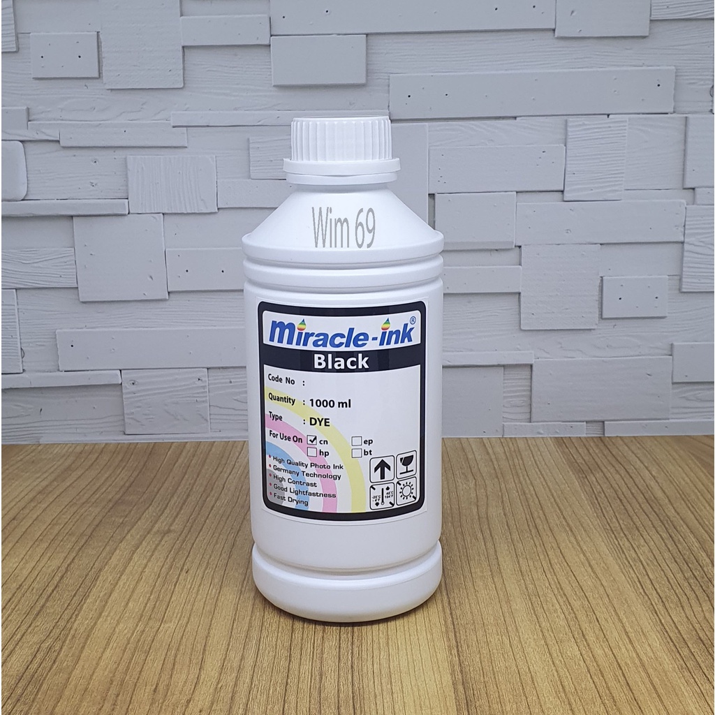 Jual Tinta Printer Miracle Ink Literan 1 Liter Canon Black / Dye Ink ...