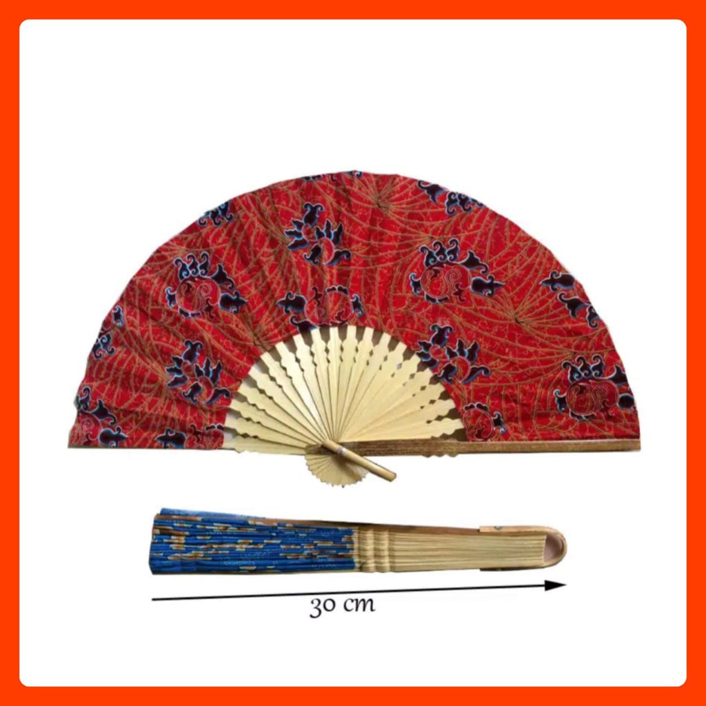 Jual 10 pcs Kipas Batik Jumbo 30cm Souvenir Pernikahan | Kipas Batik ...