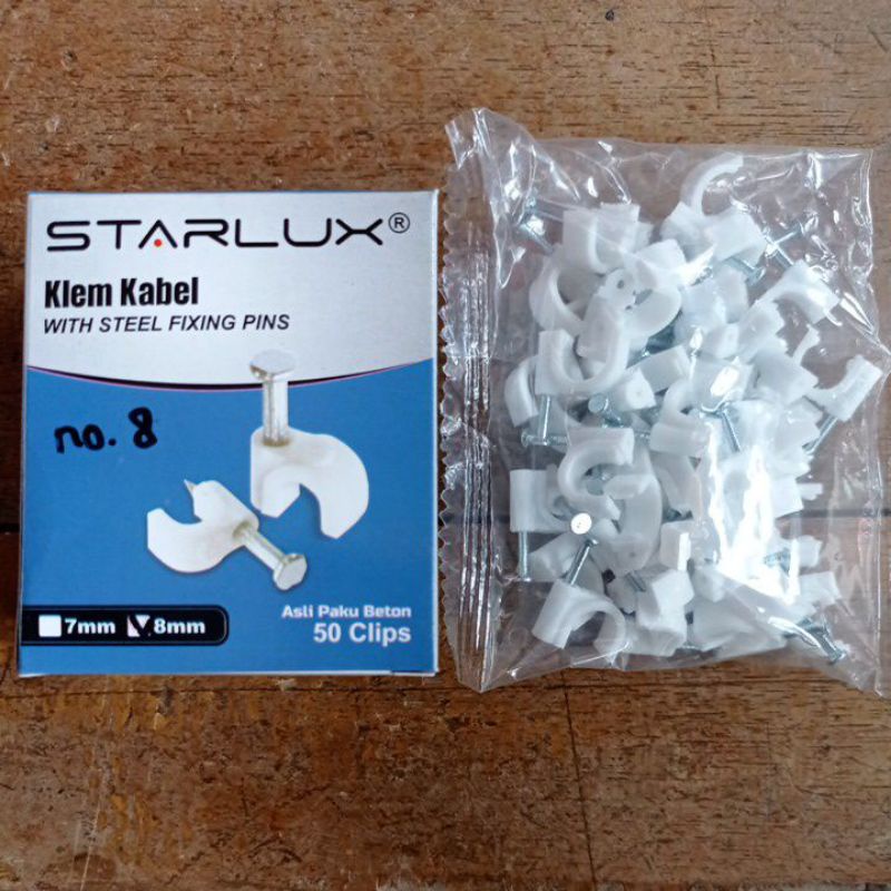 Jual Klem kabel no 10 starlux/penjepit kabel no 10/paku klem no 10 ...