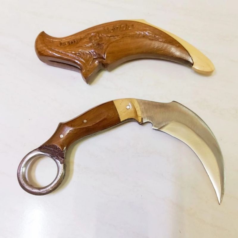 Jual Pisau karambit kerambit baja tajam PISAU KRAMBIT UNIK KAYU UKIR PISAU SURVIVAL KIT | Shopee ...