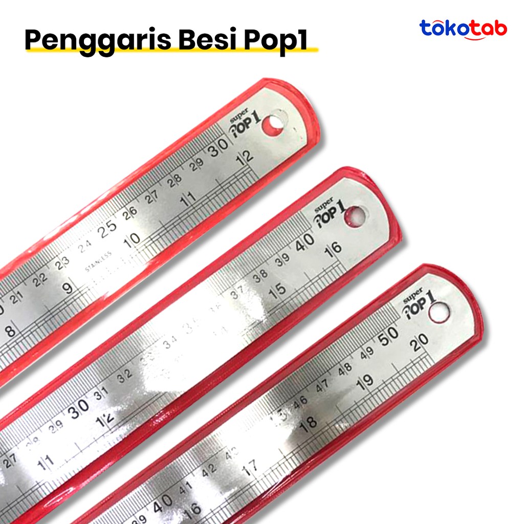 Jual Penggaris Mistar Besi Stainlees Steel POP1 (30CM,40CM,50CM ...