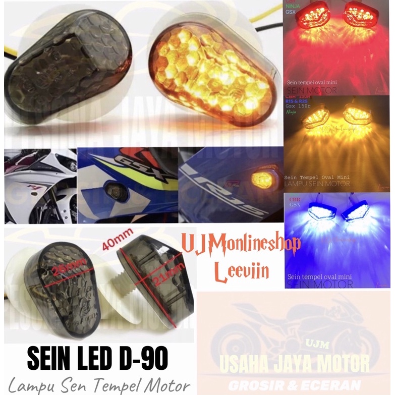 Jual Sein Tempel LED Lampu Sen Tempel Oval D-90 Universal Buat Gsx/R15 v3/Cbr150r/Ninja Rr Mono ...
