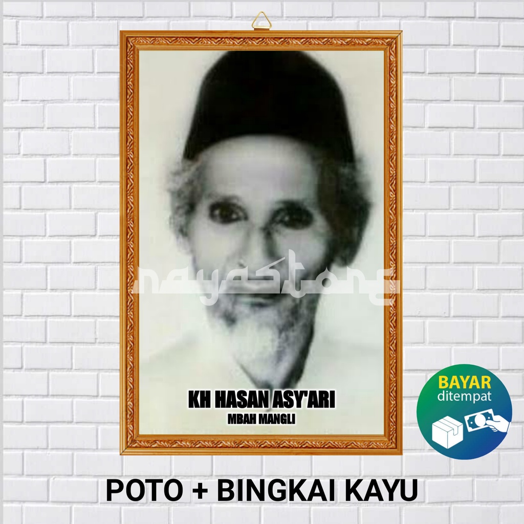 Jual POSTER POTO KH. HASAN ASY'ARI / POTO BINGKAI MBAH MANGLI | Shopee ...