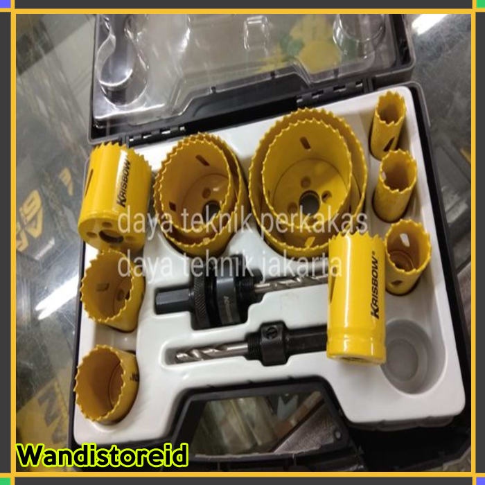 Jual Grosir hole Saw besi set krisbow 15pc - hole Saw bi- metal krisbow set - holesaw besi ...