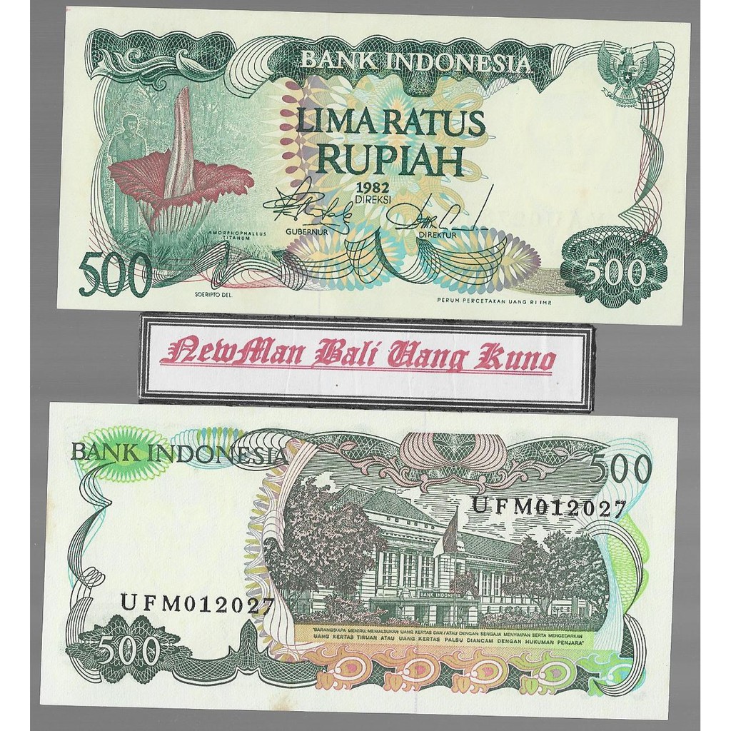 Jual #73 Uang Kertas Kuno 500 Rupiah Seri Bunga Bangkai th 1982 ...