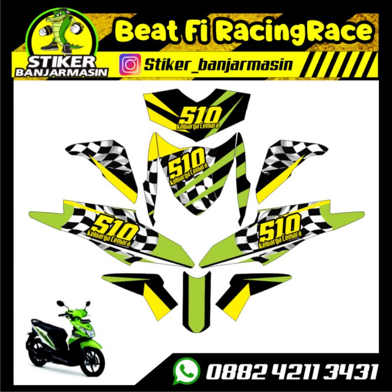 Jual DECAL / STRIPING / LES MOTOR BEAT FI ( MOTIF RACING , BALAP ...