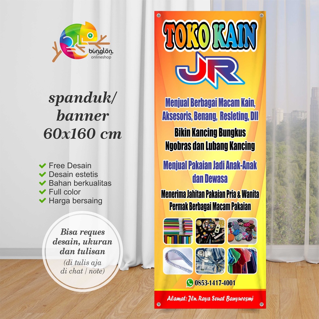 Jual Spanduk Banner Berdiri Toko Kain, Alat-Alat Jahit | Shopee Indonesia