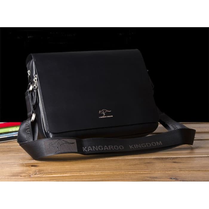 Jual Tas selempang kulit pria - KANGAROO KINGDOM Ukuran Terbesar Black ...