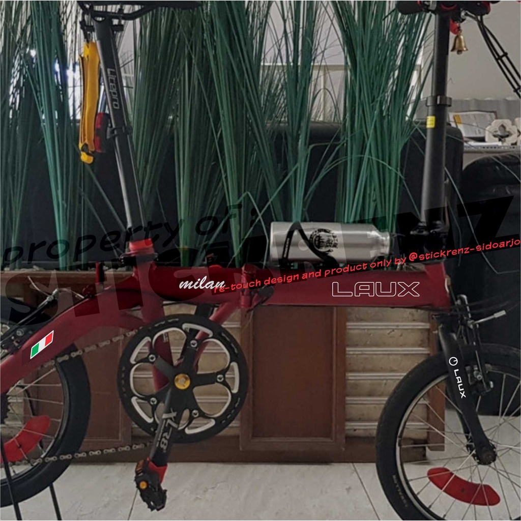Jual Cutting Sticker Sticker Frame Sepeda Lipat Laux Milan 01 Custom ...