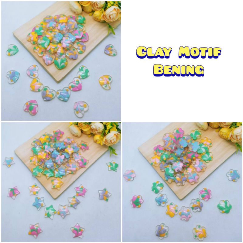 Jual Clay Motif Bening Clay Bening Clay Love Clay Bintang Clay Bunga ...