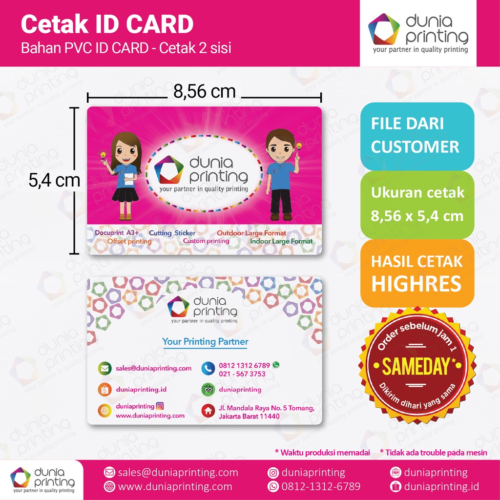 Jual PVC ID Card / Kartu Identitas/ ID Card/ kartu Member 1 Sisi / 2 ...