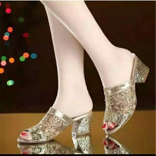 Jual SENDAL sandal sepatu PESTA WANITA high heels hak tinggi kotak tahu ...