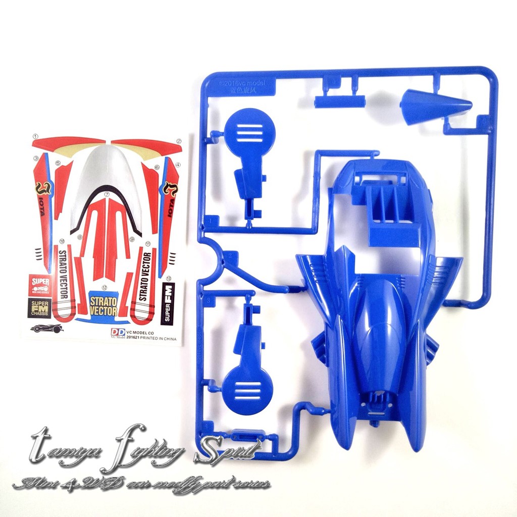 Jual Rep Tamiya 92352 Body FM Strato Vector + Sticker Blue (PS311 ...