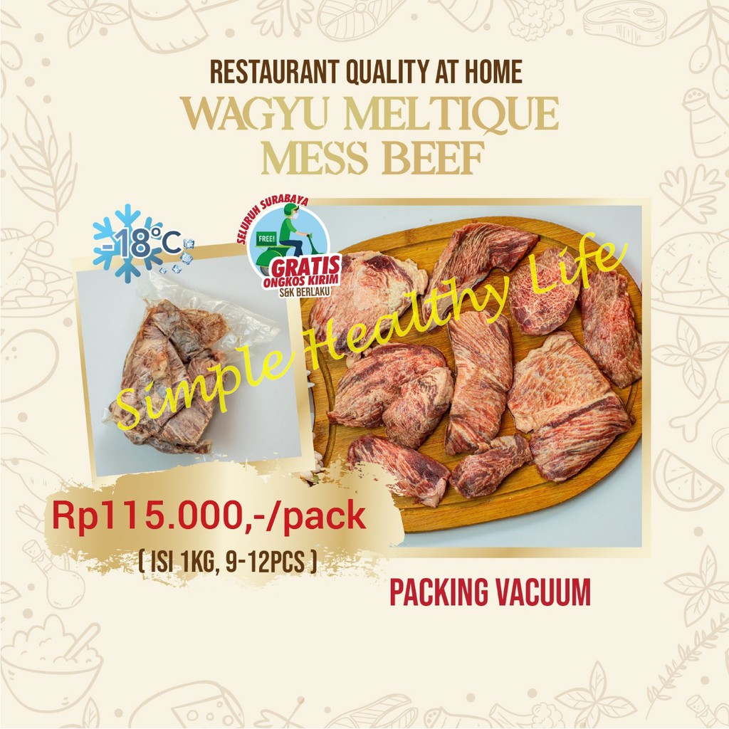 Jual Wagyu Meltique Mess Beef 1kg (Steak, Grill BBQ) | Shopee Indonesia