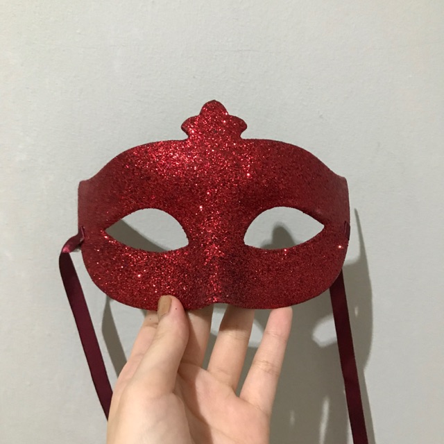 Jual Topeng mask merah glitter | Shopee Indonesia
