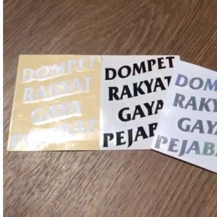 Jual stiker motor viral so keras Dompet rakyat gaya pejabat tulisan ...