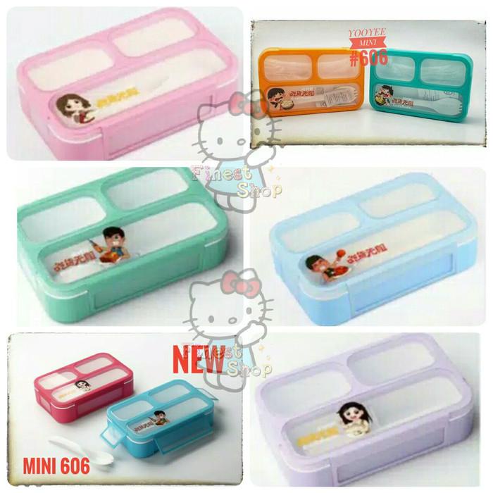 Jual Lunch Box Yooyee Mini Kotak Makan Tempat Bekal Anti Tumpah 3 Sekat ...
