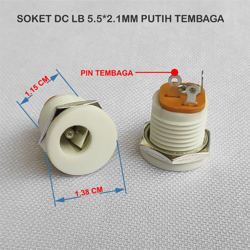 Jual SOKET DC LB 5.5x2.1MM MOUNTING PANEL BOX ARDUINO CONNECTOR DC ...
