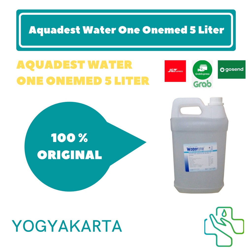 Jual WATER ONE AQUADEST ONEMED 5 LITER WATERONE AQUADES | Shopee Indonesia