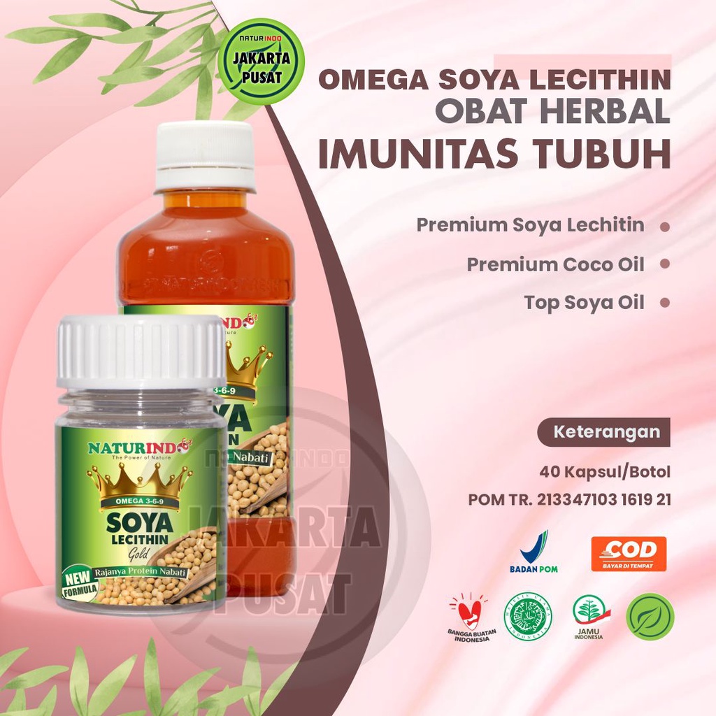 Jual Naturindo Soya Lecithin Obat Herbal Omega 3 6 9 Suplemen Protein ...
