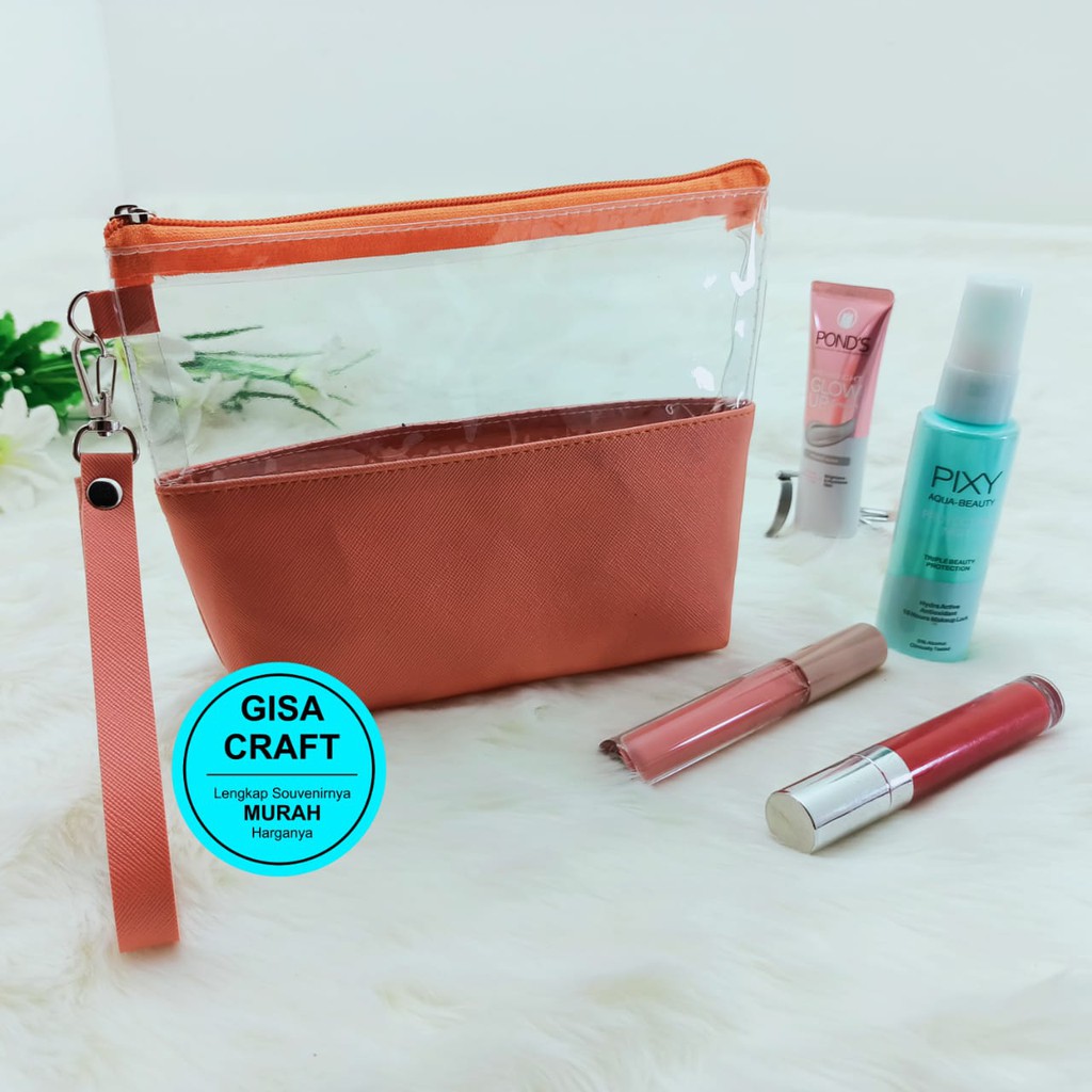 Jual Gisacraft Souvenir pernikahan dompet kombinasi mika dengan bahan kulit kacang plus pengait ...