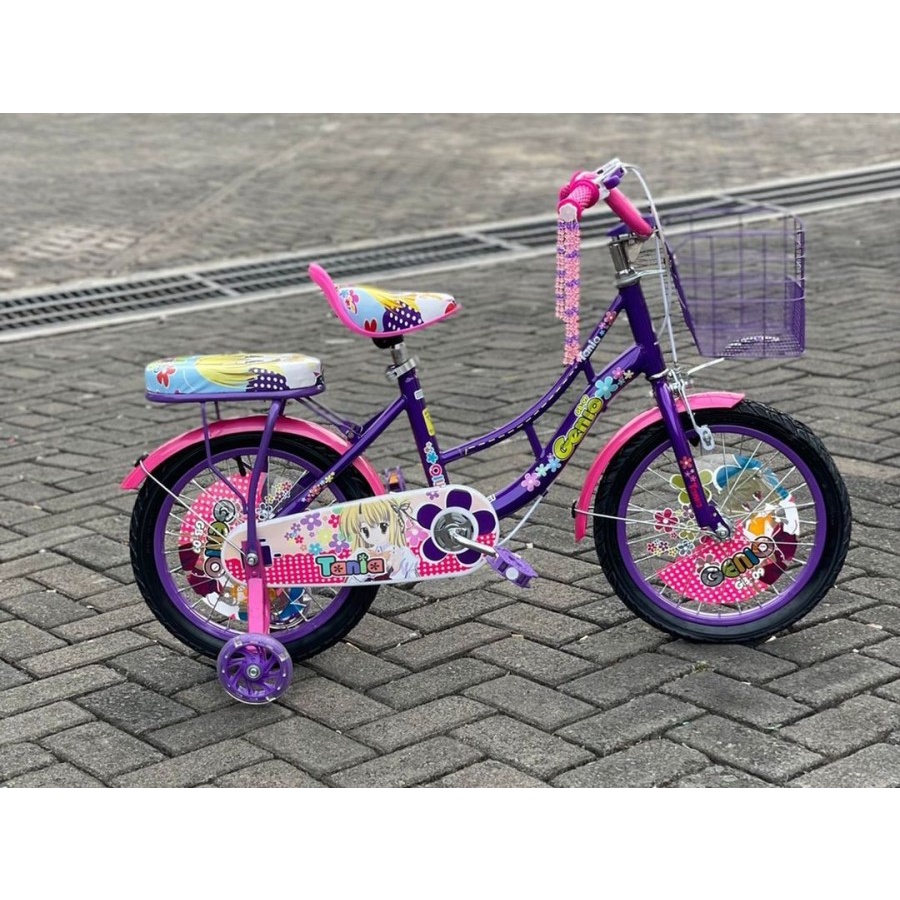 Jual Sepeda Anak Perempuan Mini Genio Tania Ukuran 20 Warna Ungu ...