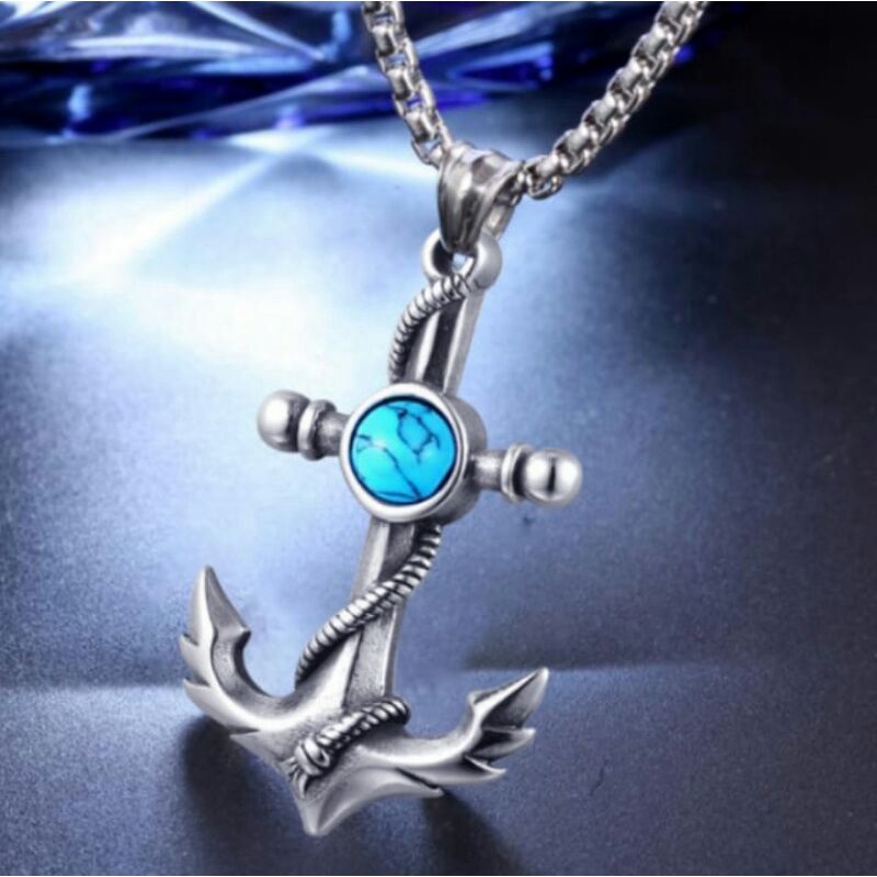 Jual Kalung Rantai Titanium Pria Model Liontin Tombak Hias Batu Letro ...