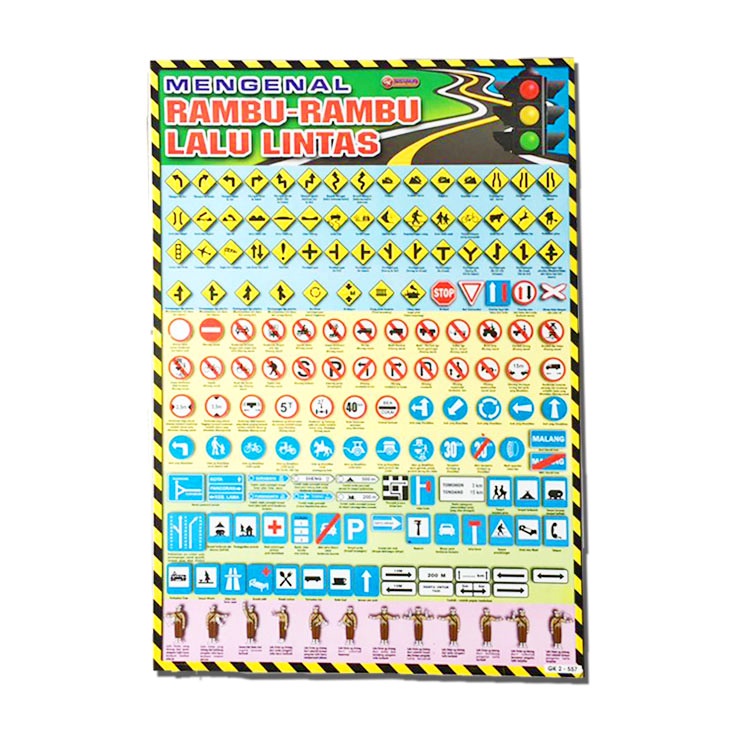 Jual Poster Mengenal Rambu Rambu Lalu Lintas | Shopee Indonesia