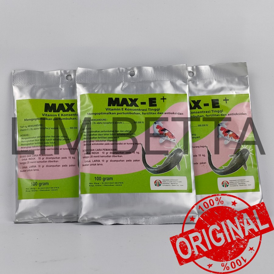 Jual MAX E+ 100 GRAM / VITAMIN E DOSIS TINGGI UNTUK INDUKAN IKAN ...