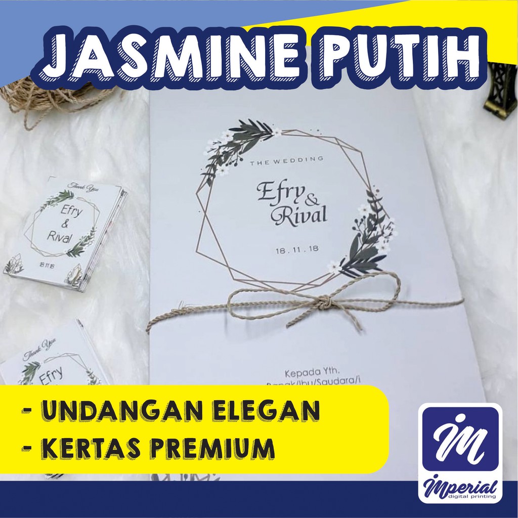 Jual Cetak Jasmine White Custom Ukuran A3+ / Kertas Premium / Undangan / Amplop Undangan ...